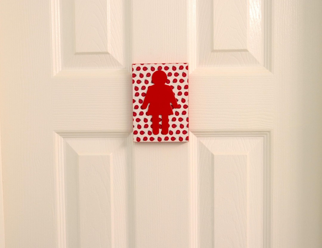 Girl Bathroom Door Sign, Restroom Door Sign, Wooden Bathroom Sign ...