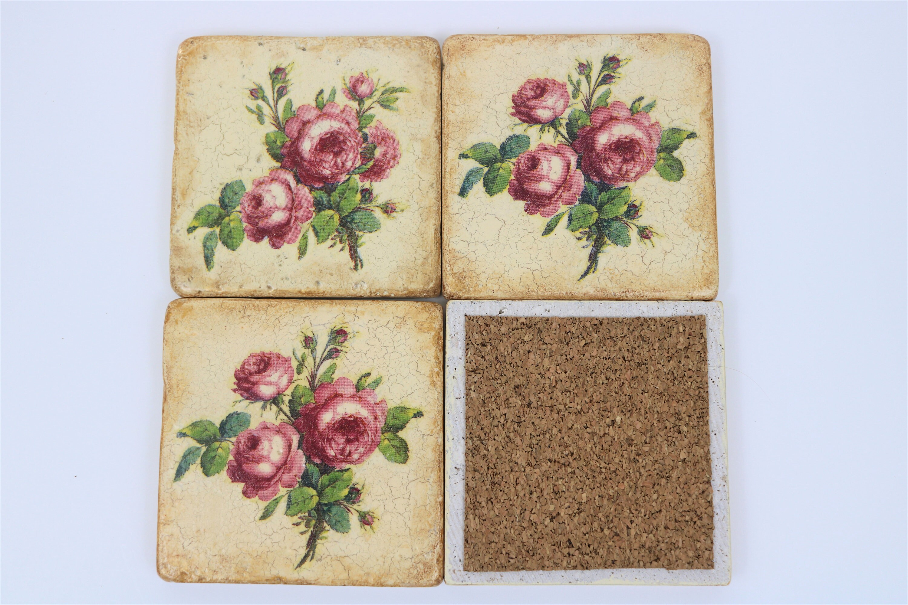 Stone Coasters/stone Tile Coasters/decoupage Coasters/coffee - Etsy
