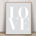 Grey Wall Art for Bedroom Love Sign Large Scandinavian - Etsy