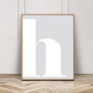 Letter H Wall Decor H Poster Print Sign Letter Sign - Etsy