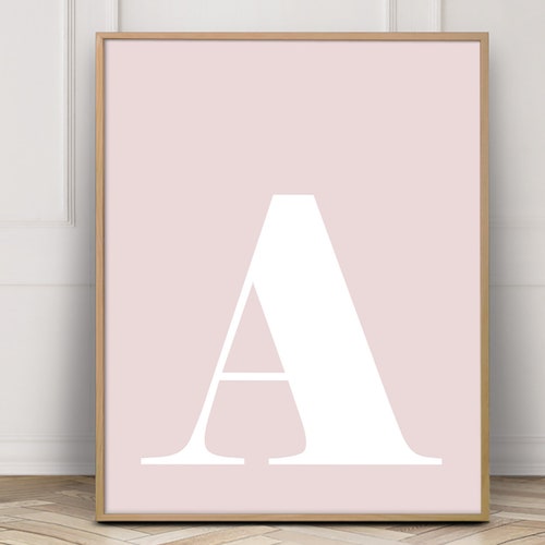 Letter S Print Single Letters Poster Blush Pink Wall Art - Etsy