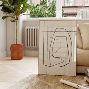 Line Extra Large Abstract Art, Modern Line Drawing Print, Modern ...