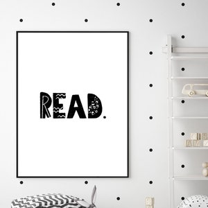 Read Sign Reading Wall Art Read Print for Kids Room - Etsy