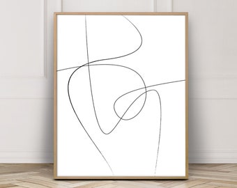 Modern Line Drawing Print Extra Large Wall Art Abstract - Etsy