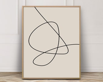 Extra Large Abstract Wall Art Minimalist Line Art Print | Etsy
