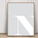 Single Letter N Printable N Wall Art Capital Letter Print | Etsy