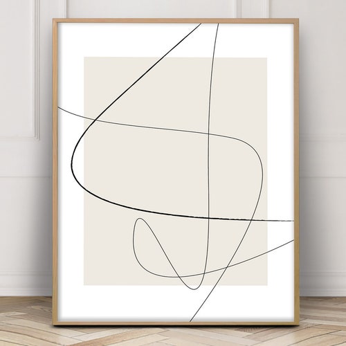 Minimal Line Drawing Print Abstract Line Art Earth Tone - Etsy