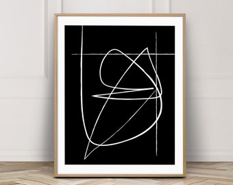 Black Lines Wall Art | Etsy