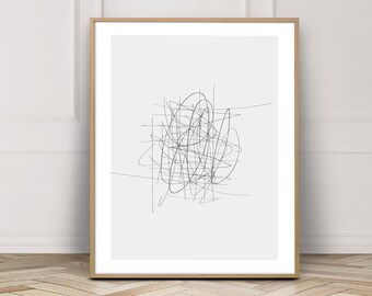 Abstract Lines Print Fine Line Poster Large Size Art 4x6 | Etsy