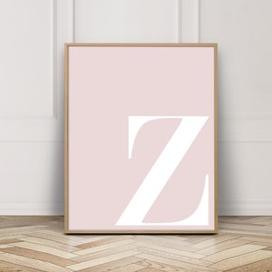 Blush Pink Wall Art Letter Z Poster Z Initial Decor - Etsy