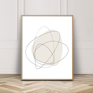 Fine Line Drawing Print Abstract Lines Art Beige Artwork - Etsy