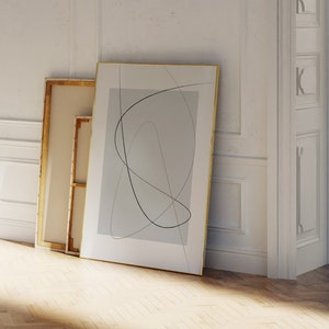 Abstract Line Drawing Poster - Gray Abstract Wall Art - Lines Artwork ...
