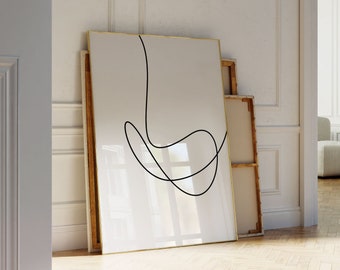 Couple One Line Poster, Abstract Art, One Line Art, Abstract Poster ...