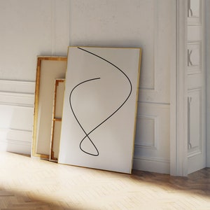 Modern Line Drawing Print - Extra Large Wall Art Abstract - Continuous ...