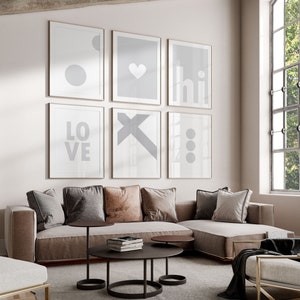 Gallery Wall Set - Poster Set of 6 Prints -monochrome Wall Art - Set of ...