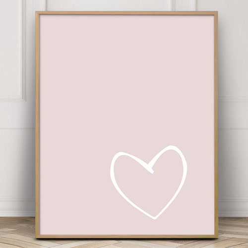 Pastel Pink Heart Printable Love Heart Print Blush Pink - Etsy Australia