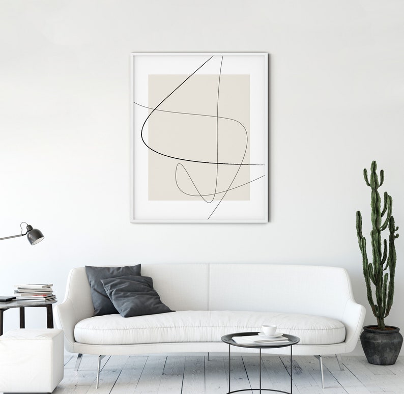 Minimal Line Drawing Print Abstract Line Art Earth Tone - Etsy