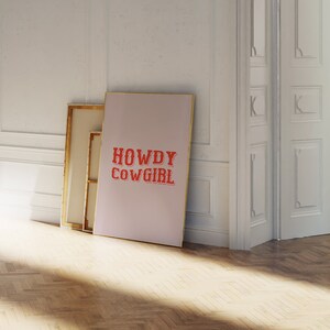 Howdy Poster, Cowgirl Wall Art, Howdy Print, Retro Cowgirl Art, Howdy ...