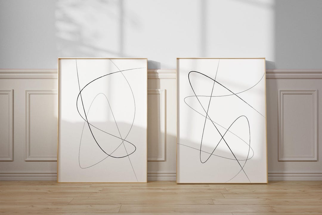 Minimalist Line Art Print – Neutral Modern Gallery Wall Set of Two ...