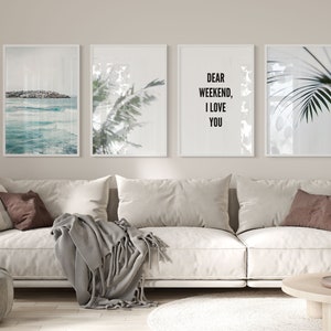 Coastal Artwork - Beach House Poster - Set of Four Prints - 4 Piece ...