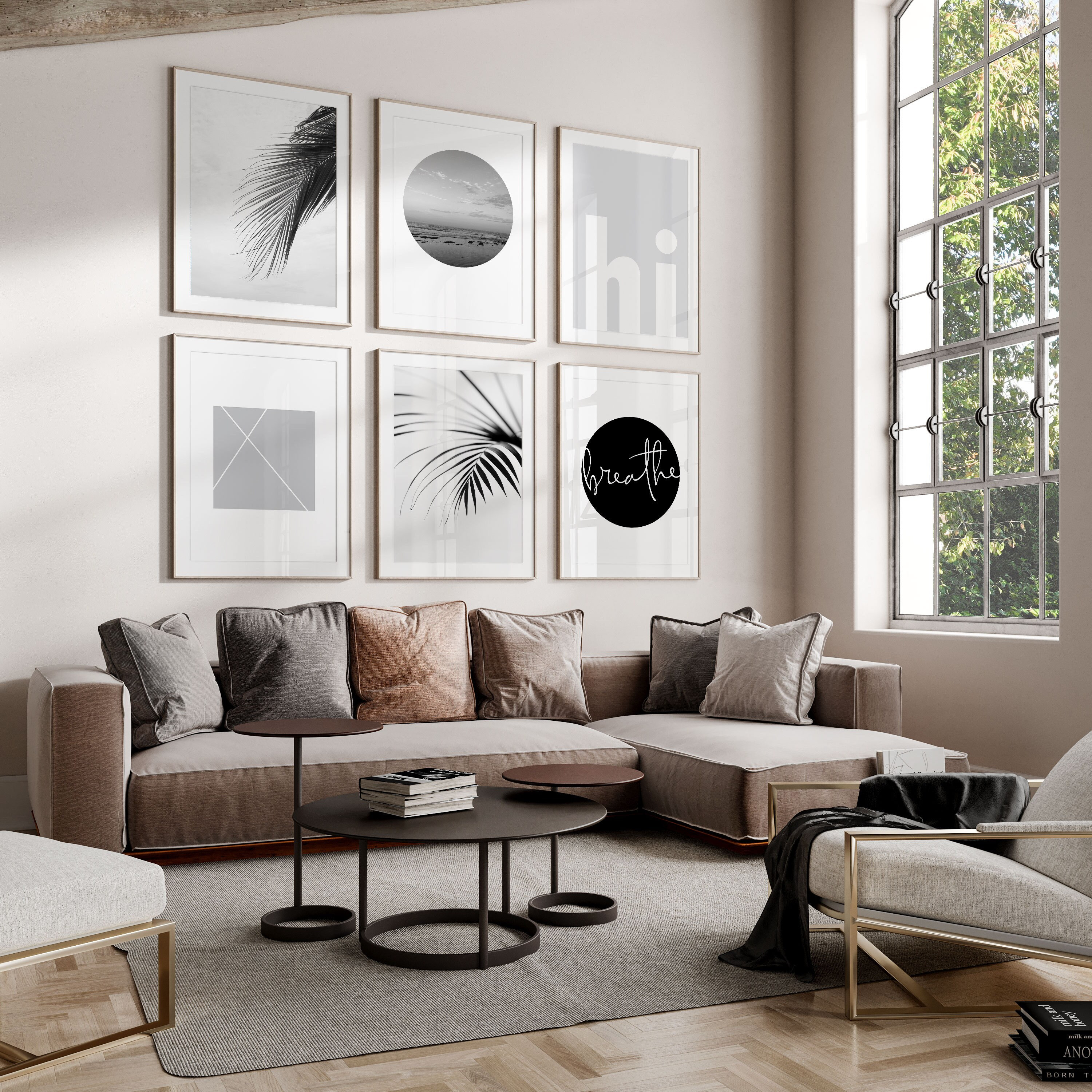 Neutral Wall Art Print Set Gallery Wall Set Gray Artwork - Etsy