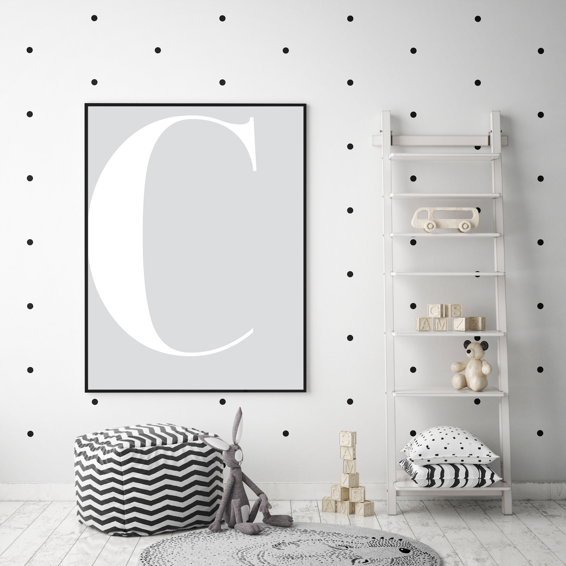 Single Letter C Art Capital Letter Print Initial Print for | Etsy