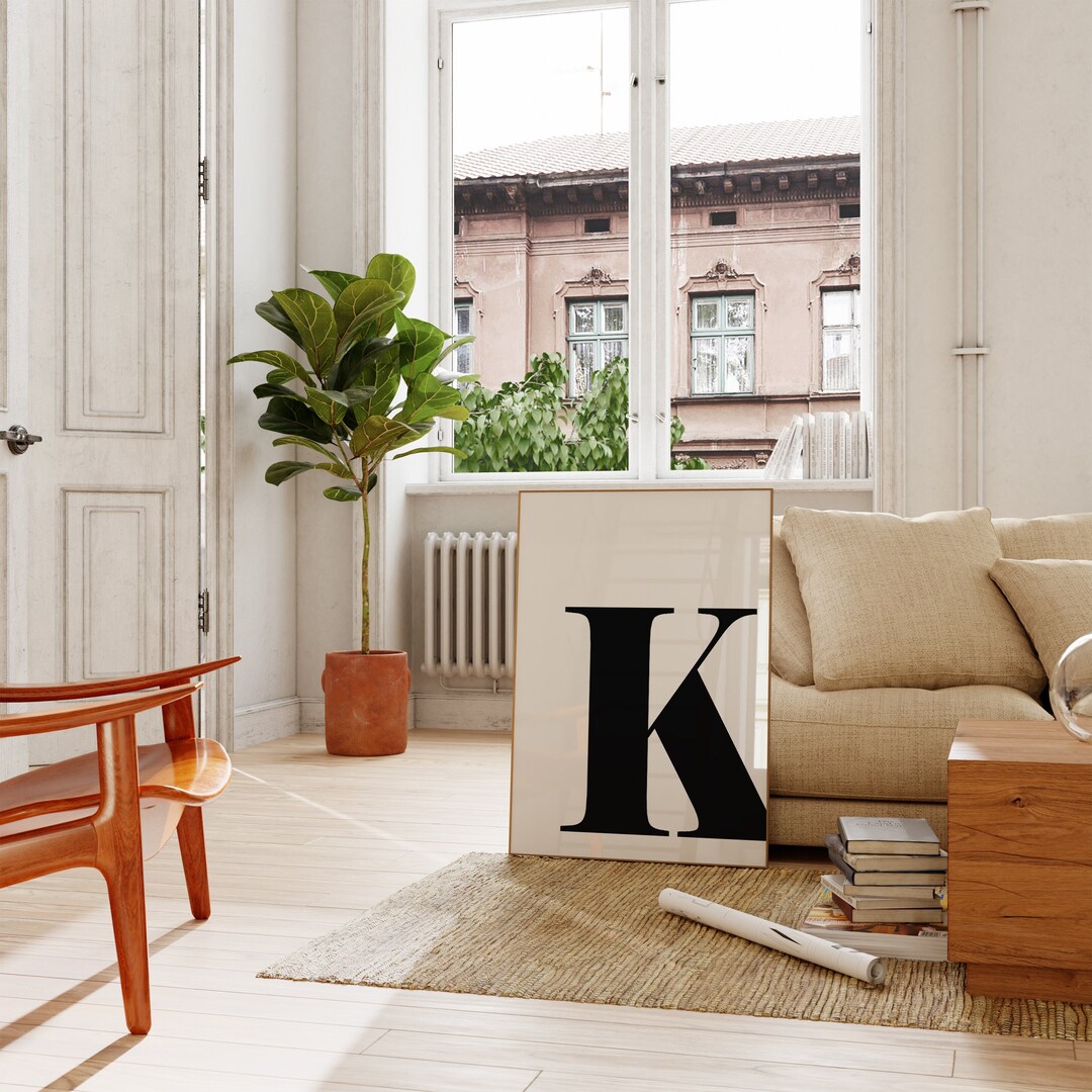 Modern Initial K, Alphabet Letter Sign, K Letter Monogram, Family Name ...