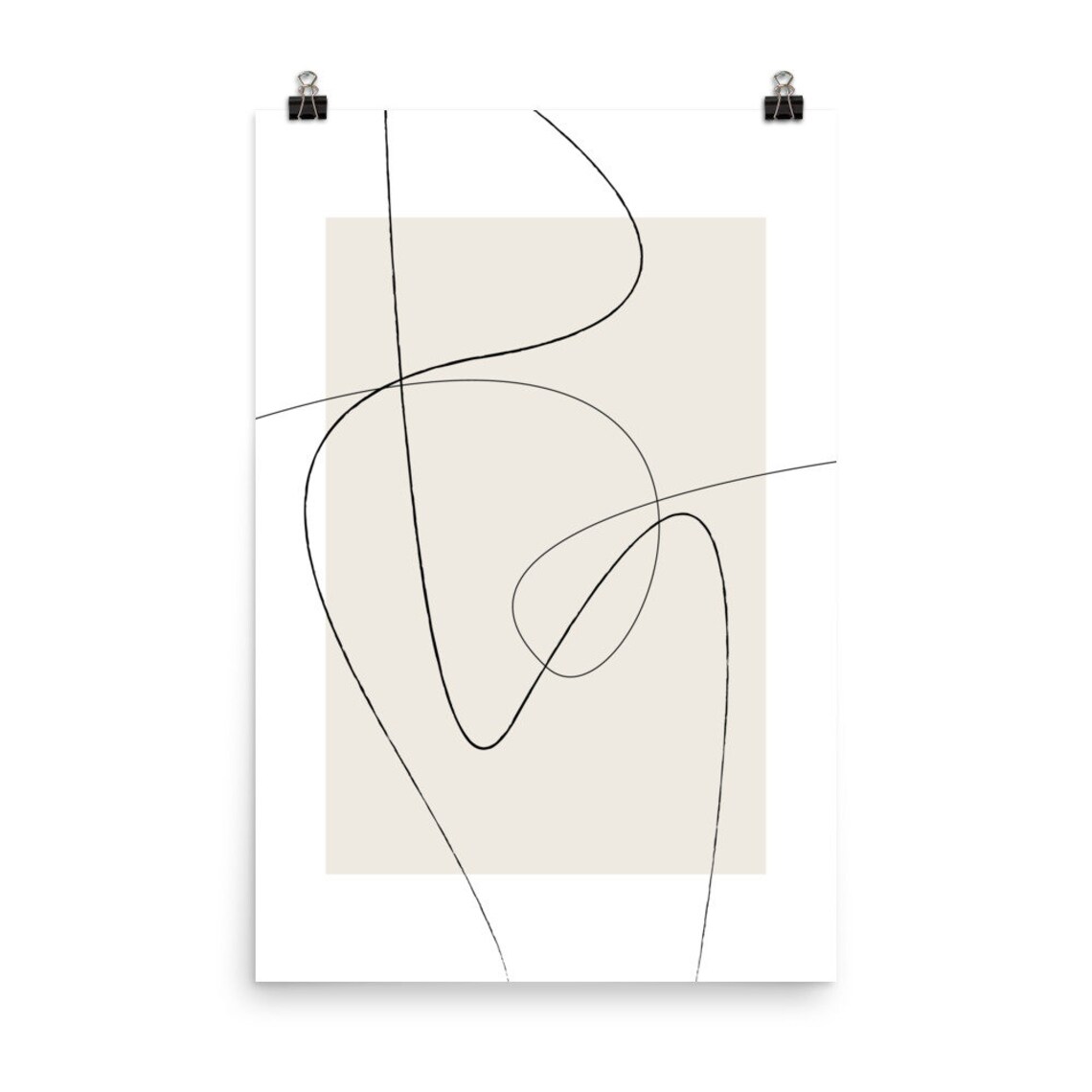 Abstract Lines Print Continuous Line Art Neutral Abstract | Etsy