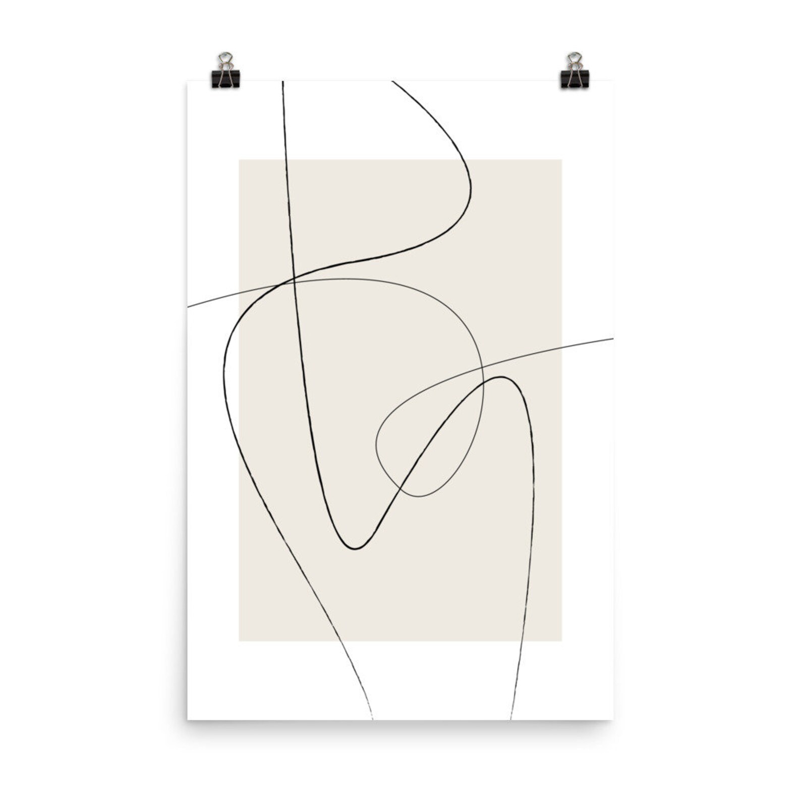 Abstract Lines Print Continuous Line Art Neutral Abstract | Etsy