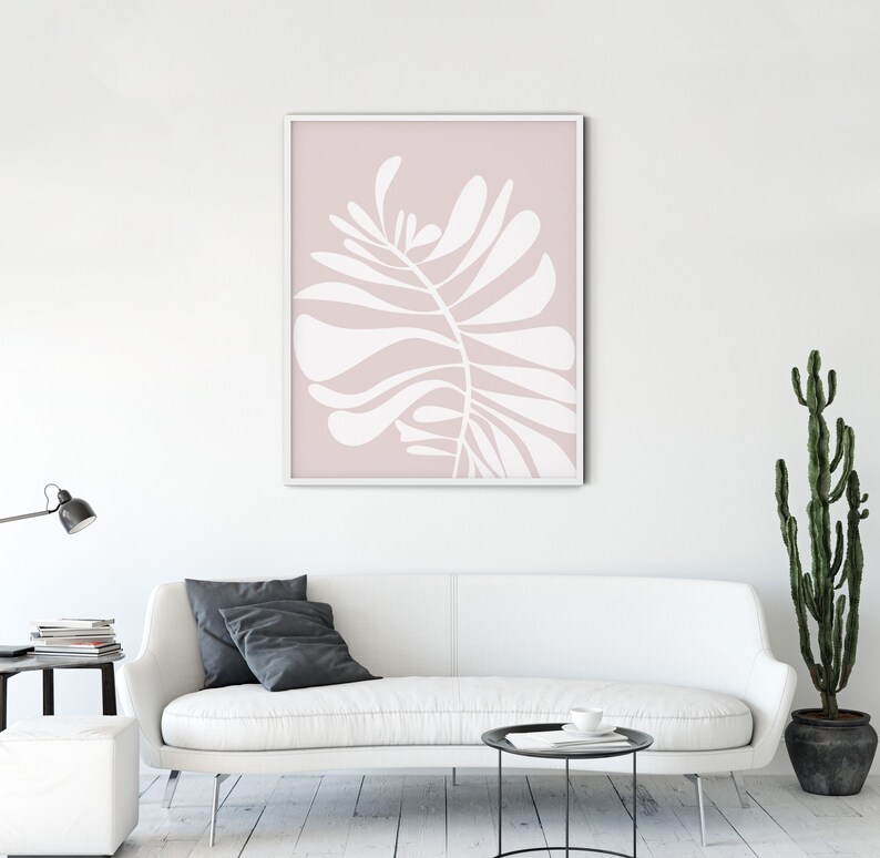 Beach House Poster Blush Pink Wall Art Coastal Artwork - Etsy