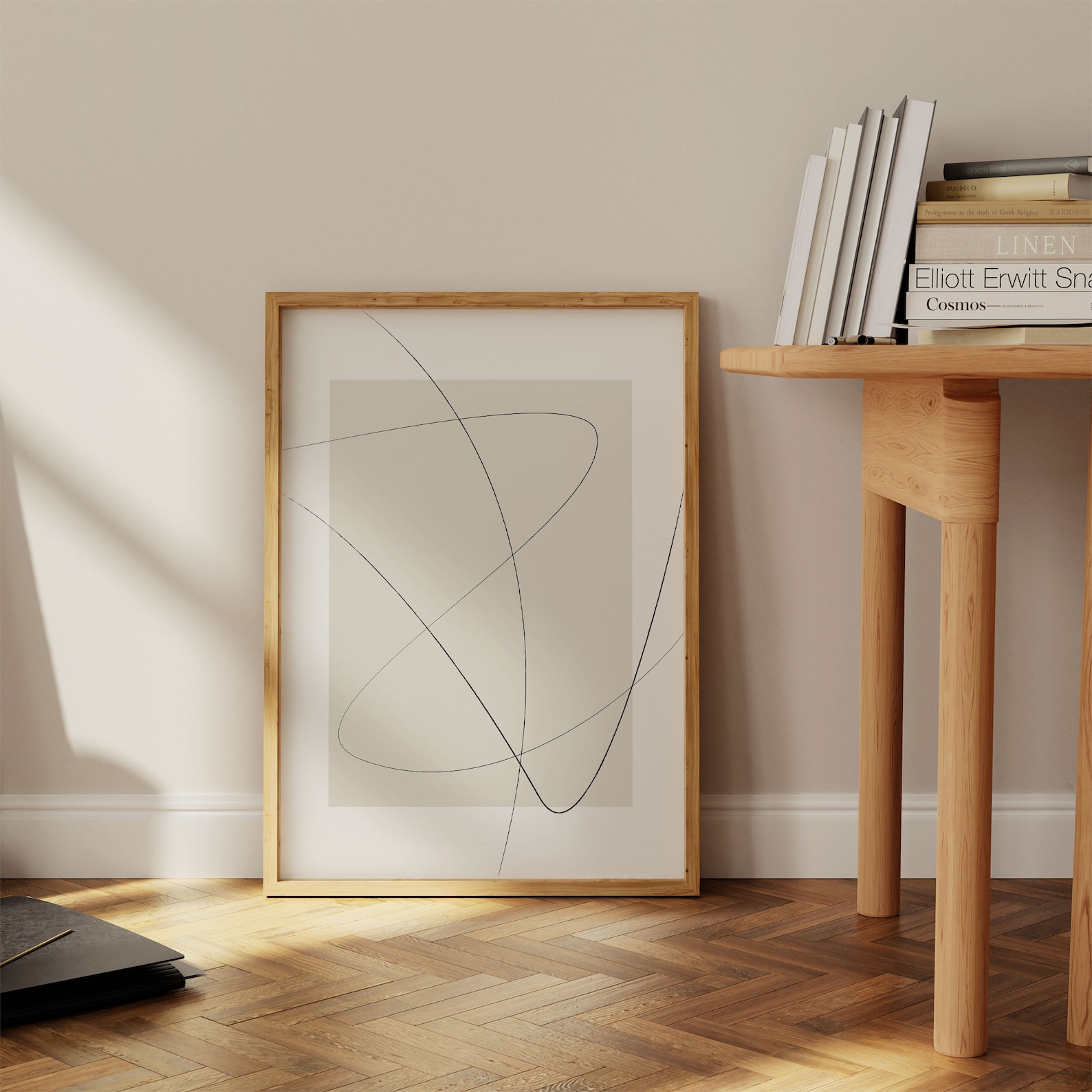 Abstract Line Poster - Earth Tone Wall Art - Above Sofa Art - Modern ...