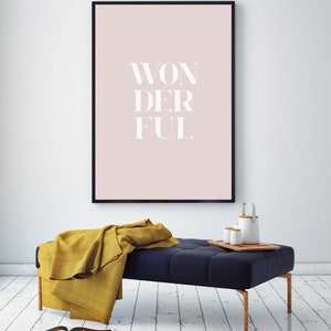 Pink Wall Poster Digital Prints Pastel Pink Wall Art Decor | Etsy