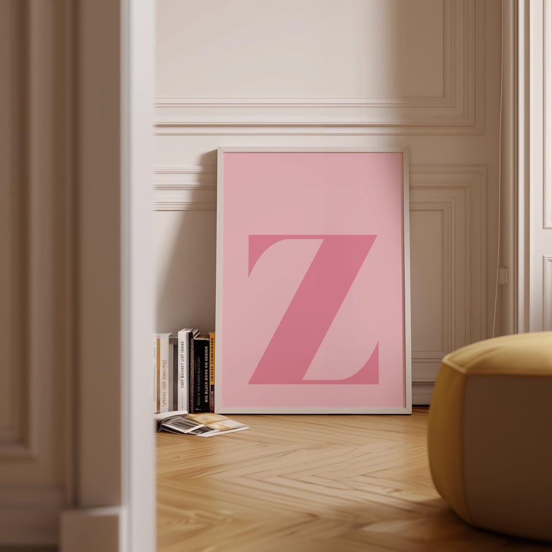 Letter Z Poster, Preppy Room Decor, Z Initial Wall Art, Cute Apartment ...