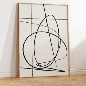 Modern Line Drawing - Extra Large Wall Art Abstract - Minimalist ...