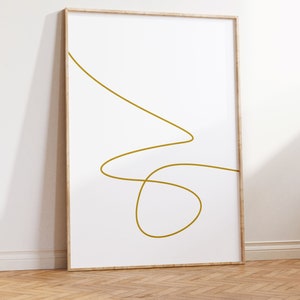 Abstract Line Art, One Line Drawing, Neutral Abstract Art, Contemporary ...