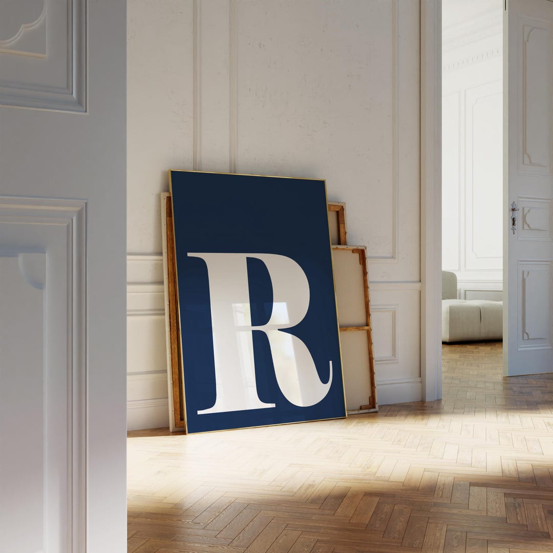 Letter R Poster, Preppy Room Decor, Nursery Letter Print, Initial Name ...