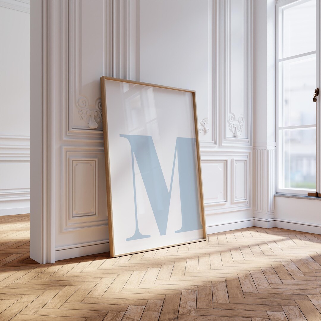 Letter M Poster, Initial Nursery Art, M Letter Sign, Initial M Letter ...
