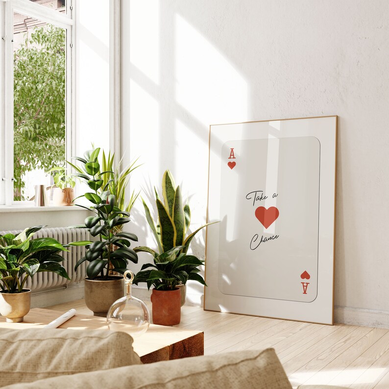 Red Ace Card Poster Ace of Hearts Print Love Quotes Y2K - Etsy