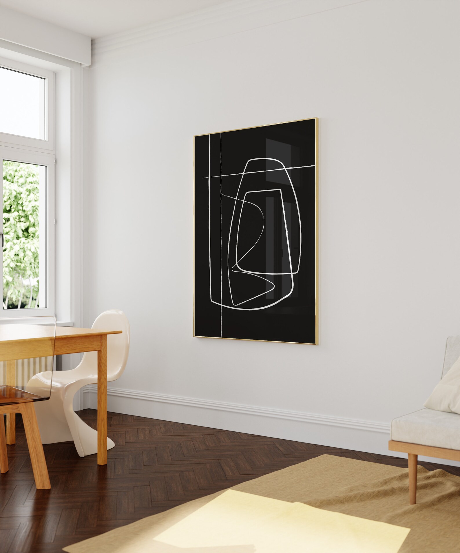 Monochrome Wall Art - Minimal Line Drawing - Black Line Art Poster ...