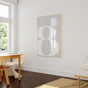 Number 8 Sign - Kids Numbers Poster - Boys Grey Bedroom Decor - Eight ...