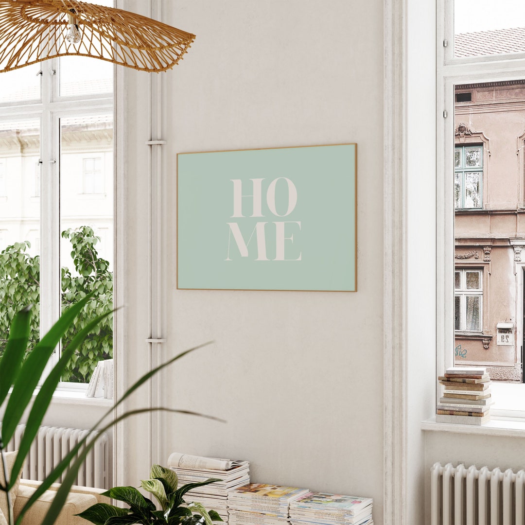 Light Green Pastel Poster, One Word Art, Mint Green Wall Art, Home ...