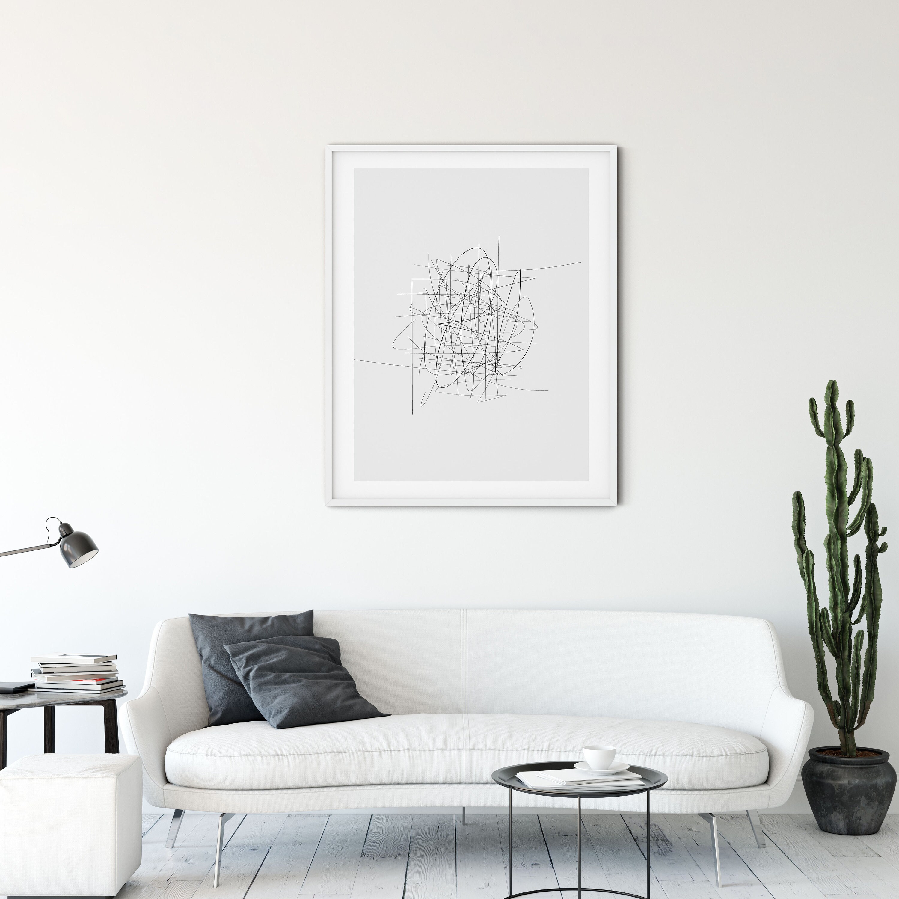Abstract Lines Print Ink Line Drawing X-large Wall Art - Etsy Australia