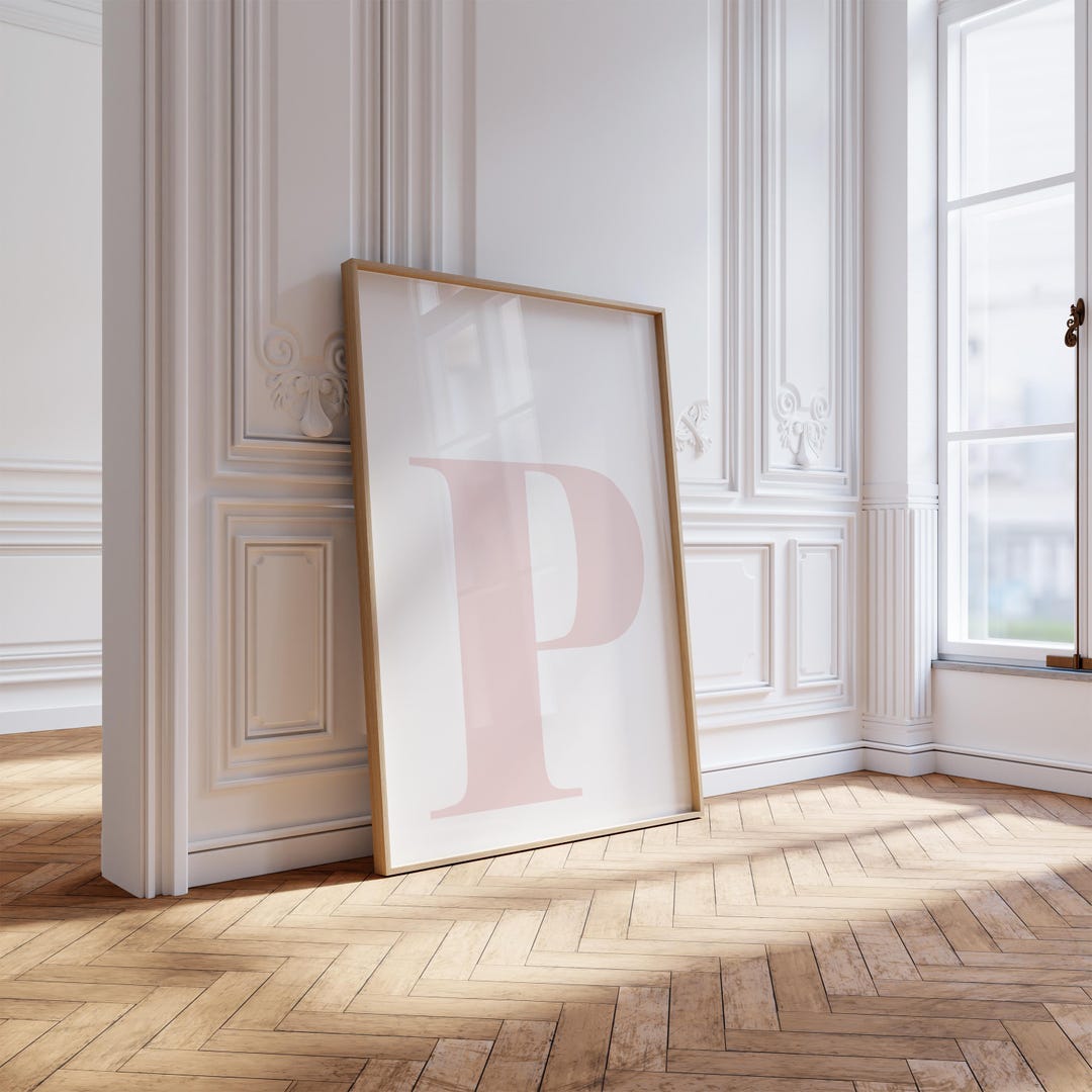 Letter P Poster, Preppy Room Decor, P Initial Wall Art, Teen Girl ...