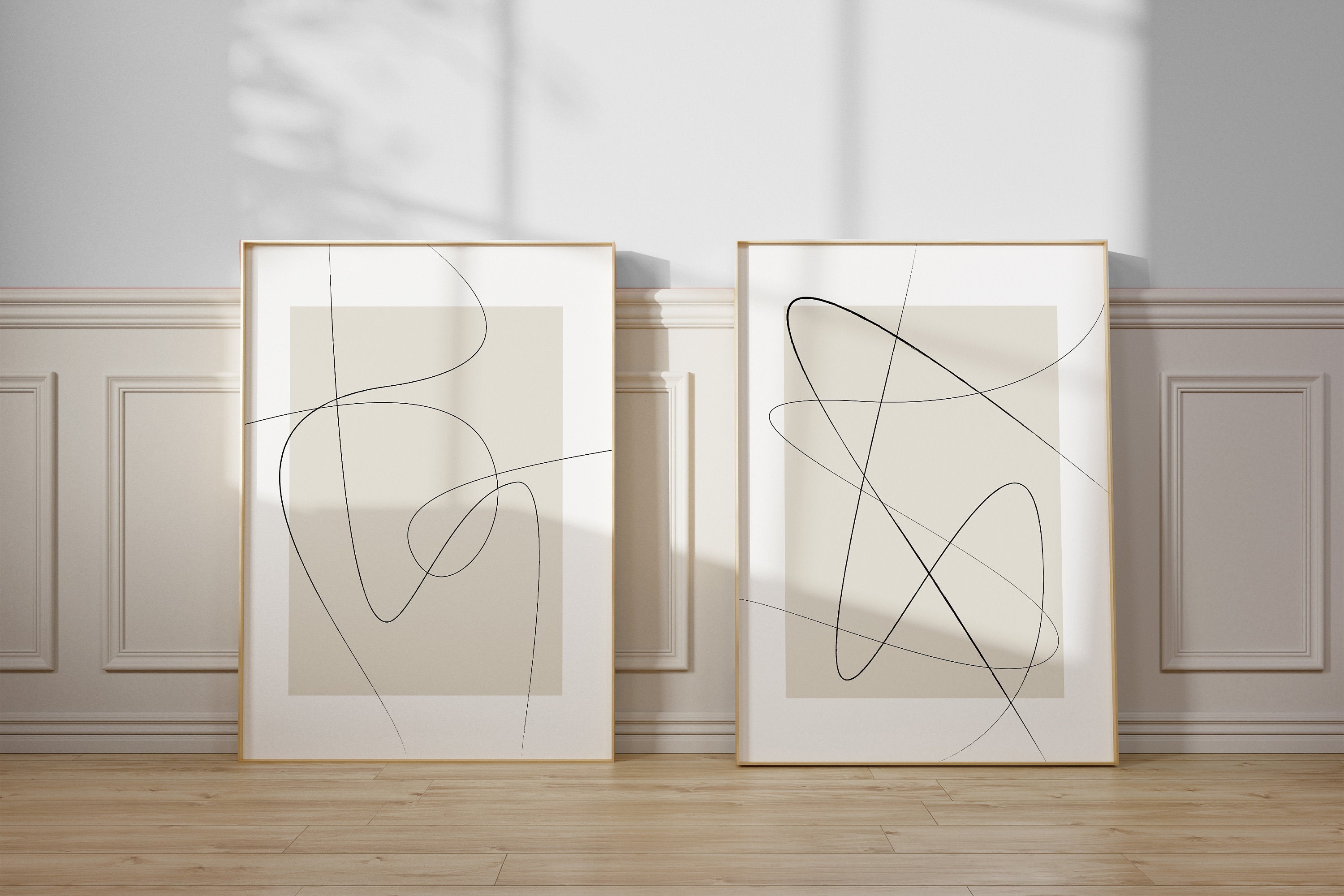 Set of Two Prints Minimal Drawing Minimalist Line Art - Etsy