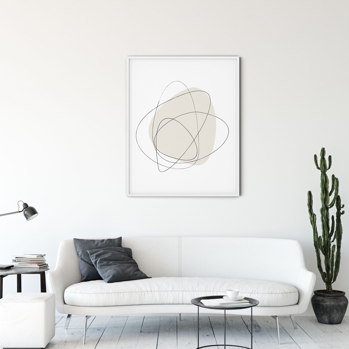Fine Line Drawing Print Abstract Lines Art Beige Artwork - Etsy