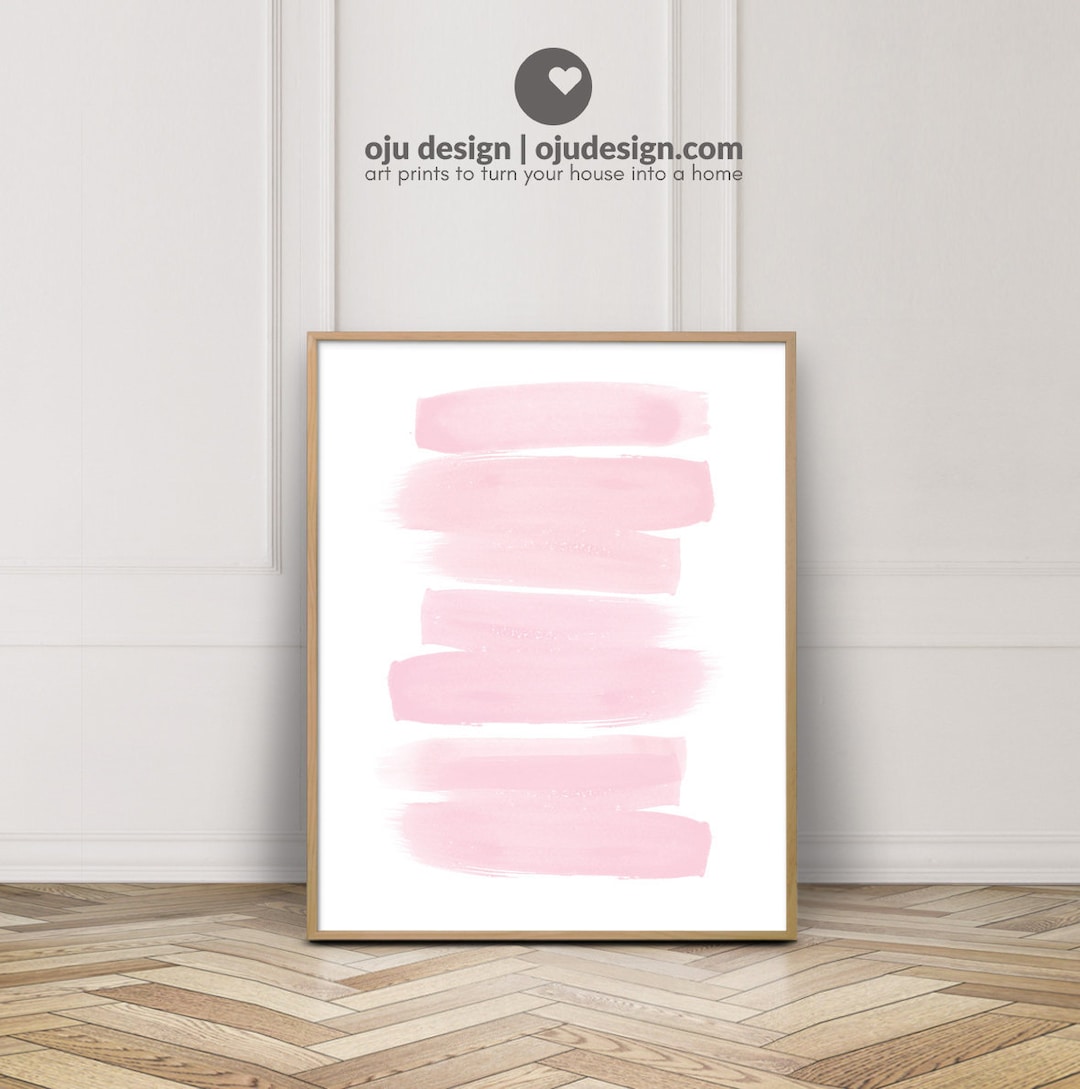 Light Pink Art Brush Strokes Wall Art Pink Abstract - Etsy
