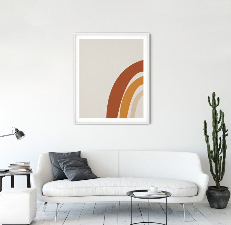 Rainbow Poster Retro Style Art Boho Wall Art Ideas Arch | Etsy