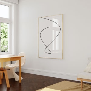 Modern Line Drawing Print - Extra Large Wall Art Abstract - Continuous ...