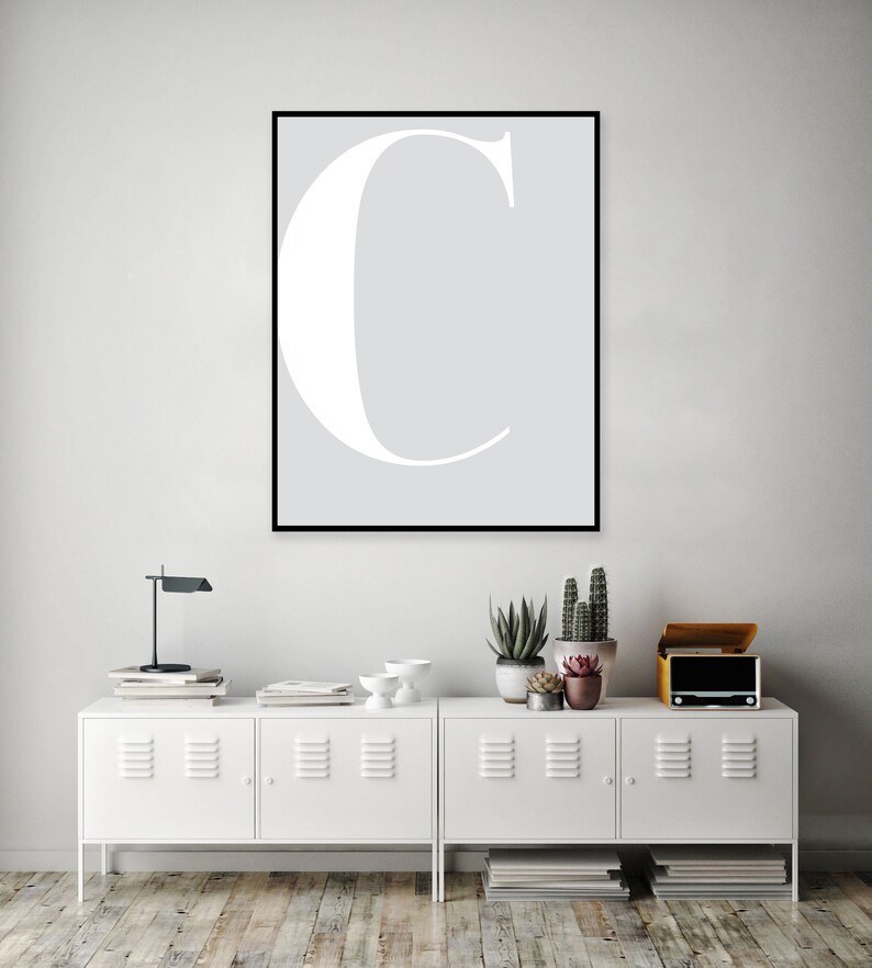 Single Letter C Art Capital Letter Print Initial Print for | Etsy