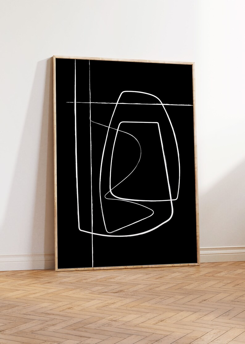 Monochrome Wall Art Minimal Line Drawing Black Line Art - Etsy